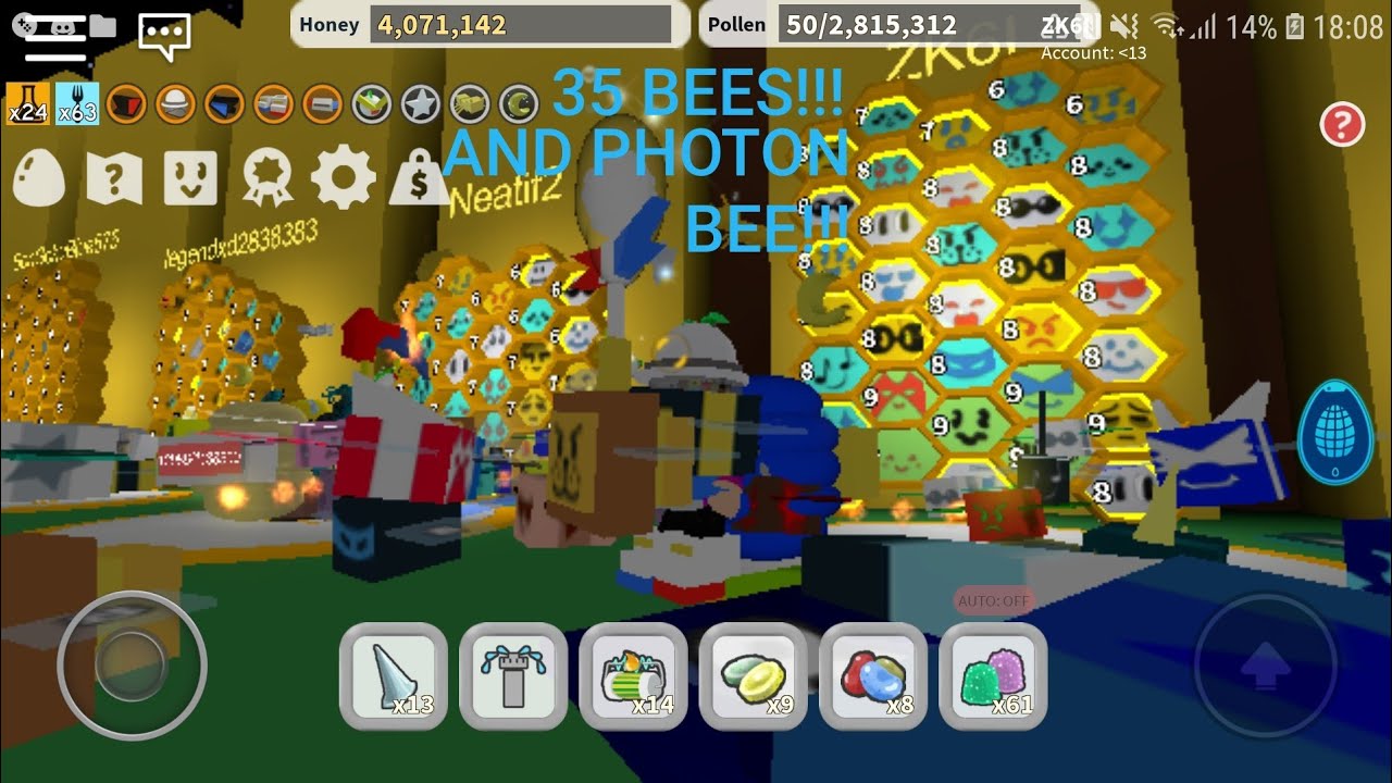 GETTING 35 BEES AND PHOTON BEE + FIRST WIND SHRINE DONATION| Bee Swarm ...