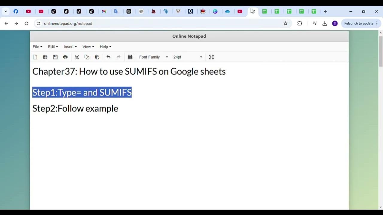 Chapter37 How to use SUMIFS on Google sheets - YouTube