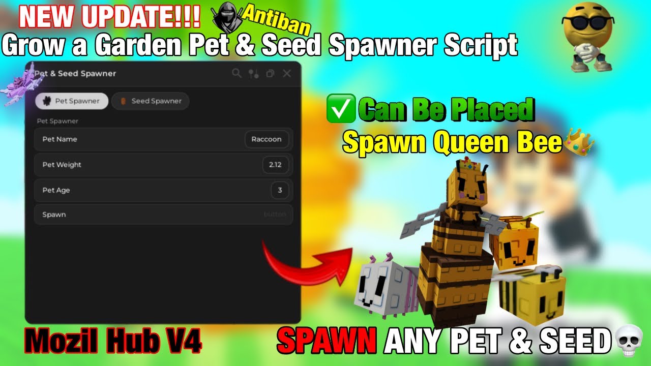 [🐝] BEST Pet & Seed Spawner Grow a Garden 🌻 Script - Mozil Hub V4 | DUPE FRUIT & PET | KEYLESS ...