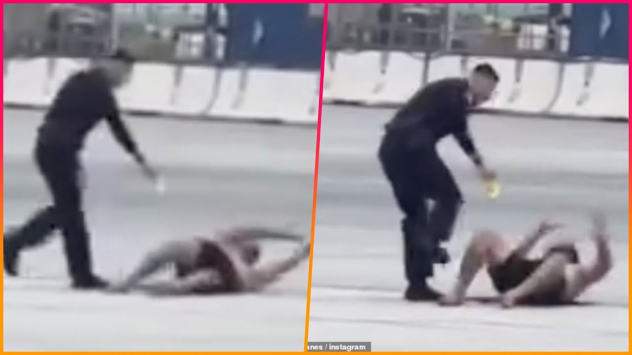 Moment 'angry' shirtless man leads police on wild chase down LA - YouTube