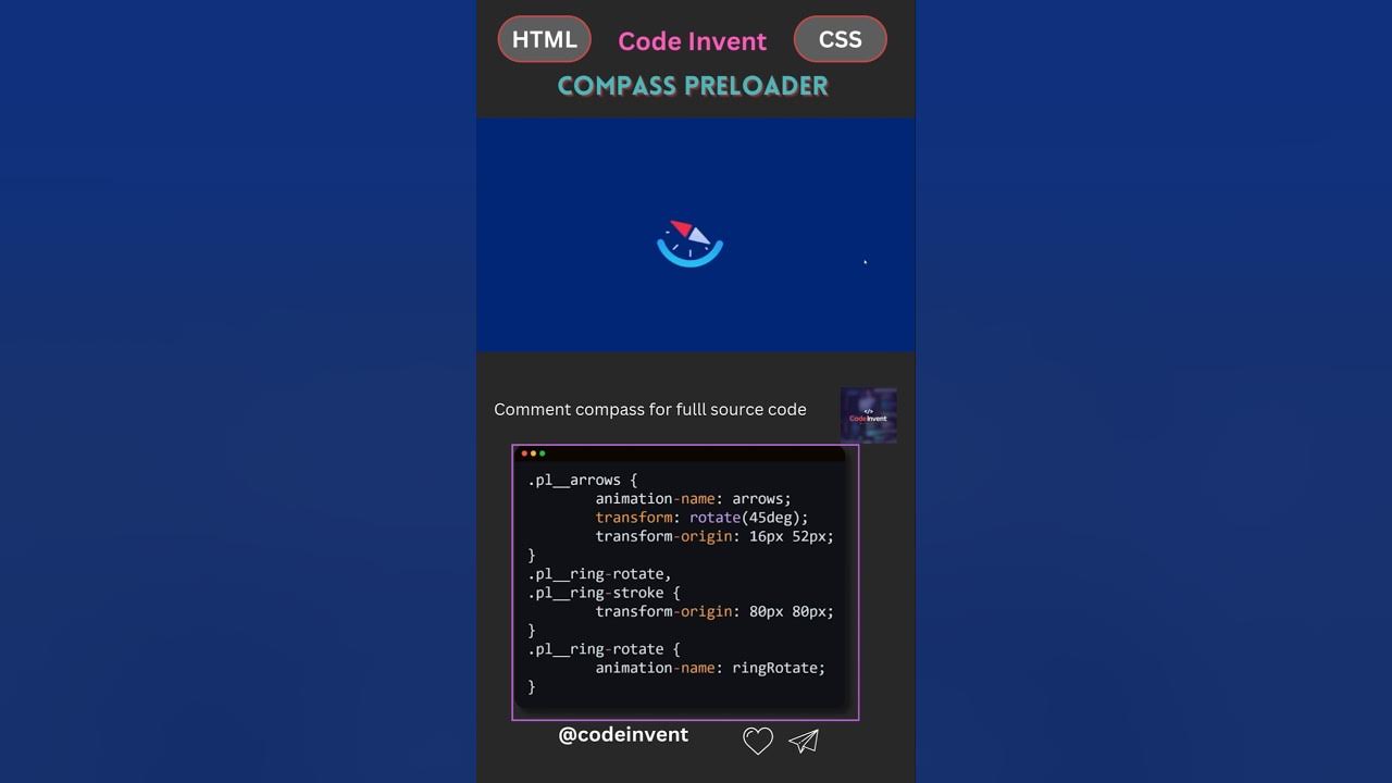 Compass Preloader using HTML CSS #coding #webdevelopment - YouTube