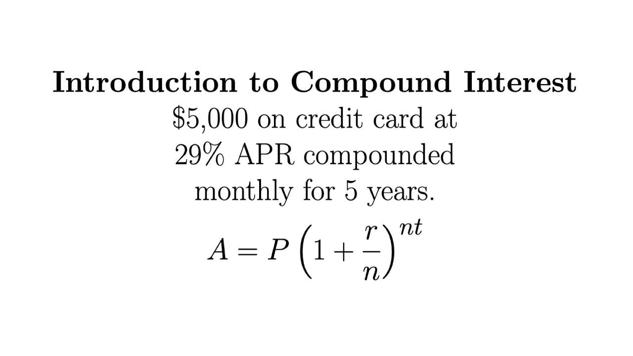 Introduction to Compound Interest: High-Interest Credit Card Compounded ...