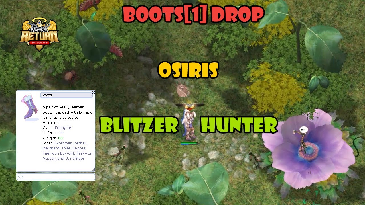 Ragnarok eRo Return (eRo Return) - Hunter - Osiris - Boots[1] Drop - Blitzer Hunter Build - YouTube