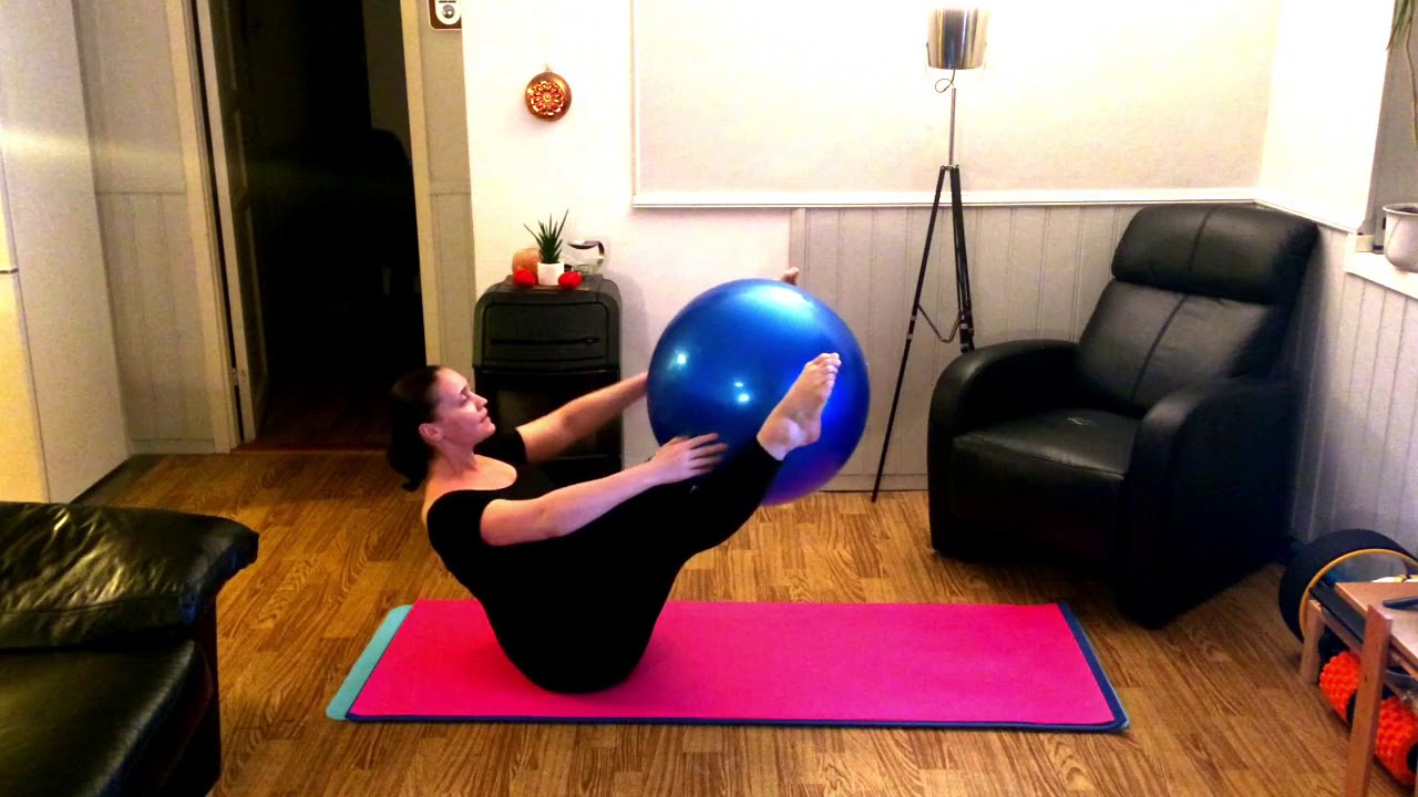Abs variation with a fitball - YouTube