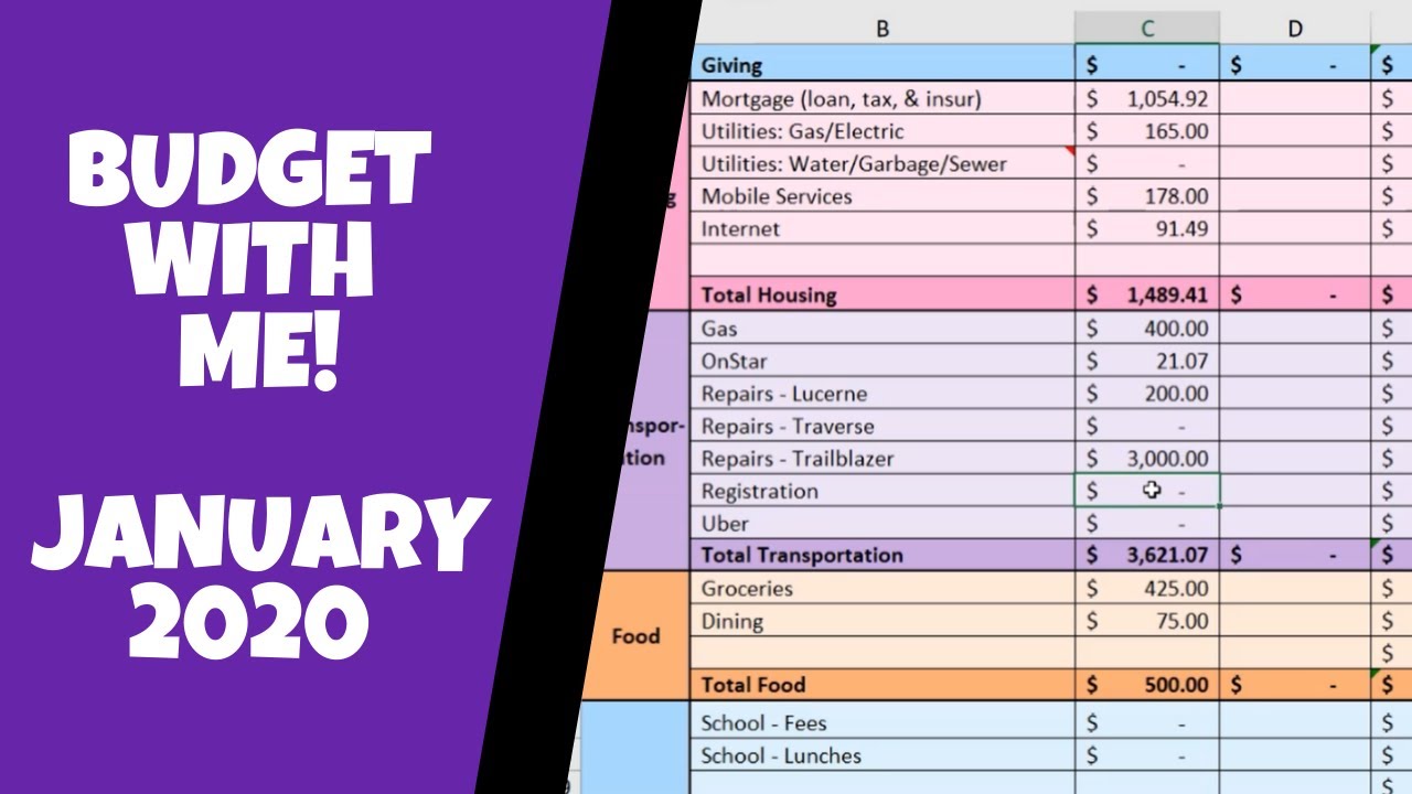 SETTING UP OUR JANUARY 2020 BUDGET|ZERO-BASED BUDGET - YouTube