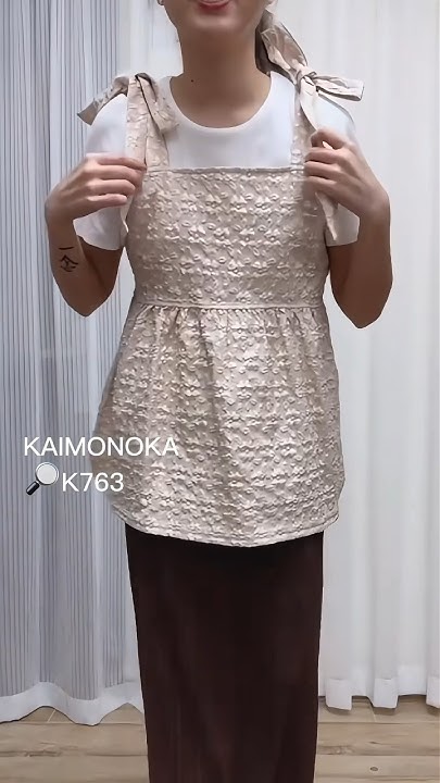 直紋百搭 Tee 配花花綁帶背心套裝 K763 - YouTube