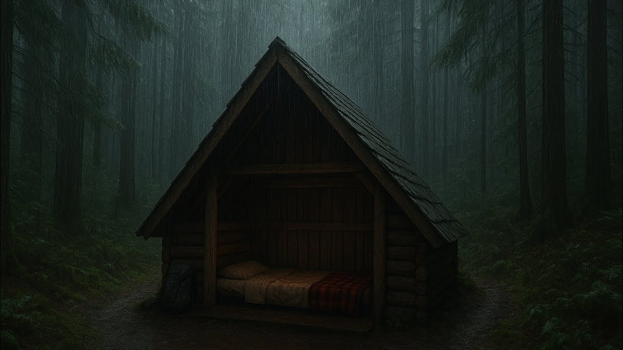 Gentle Rainfall in Forest Cabin 4K | Sleep Ambience & Relaxing Nature ...