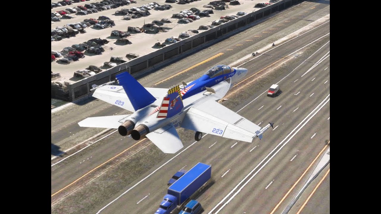 Fighter jets fly low and slow over busy highways - YouTube