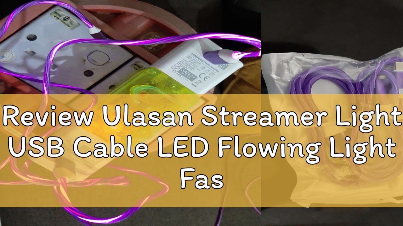 Review Ulasan Streamer Light USB Cable LED Flowing Light Fast Charging ...
