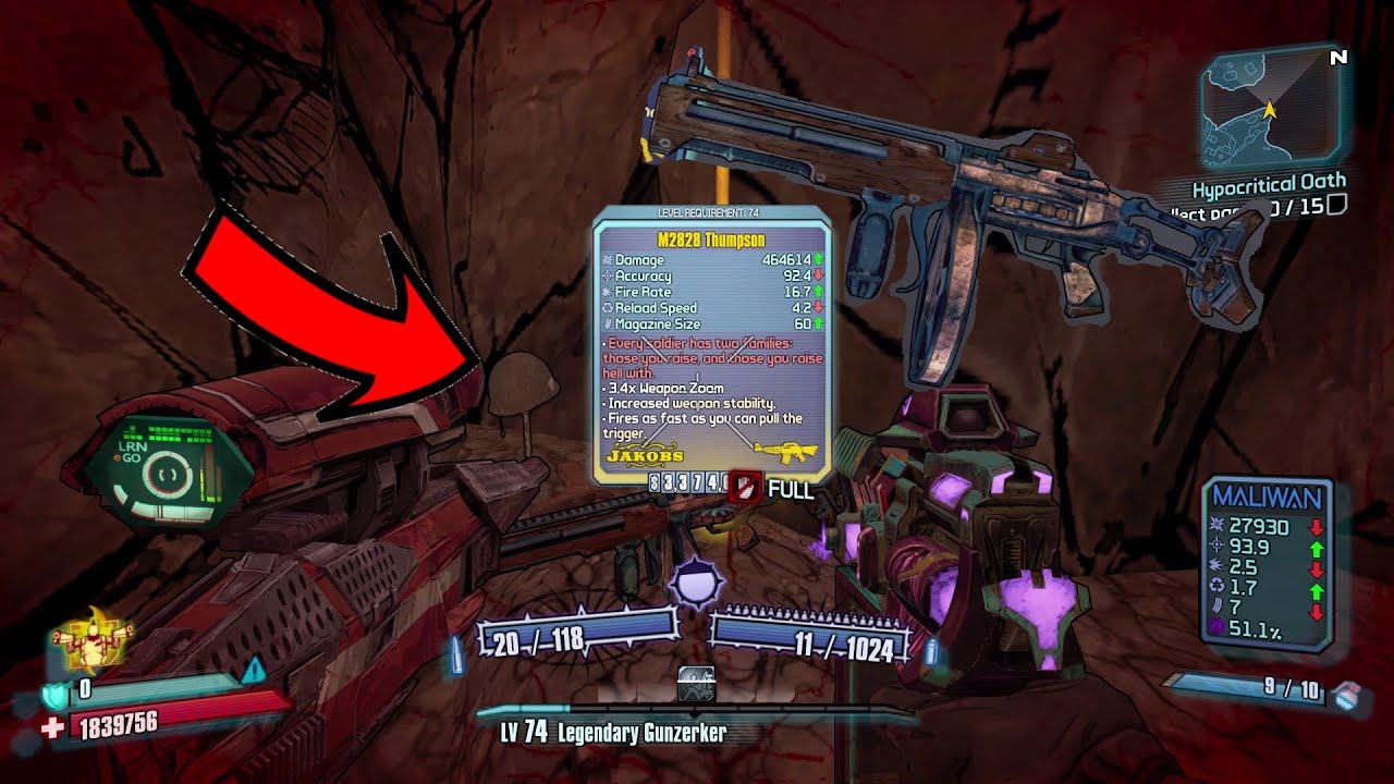 Where to Find the M2828 Thumpson|Borderlands 2 - YouTube