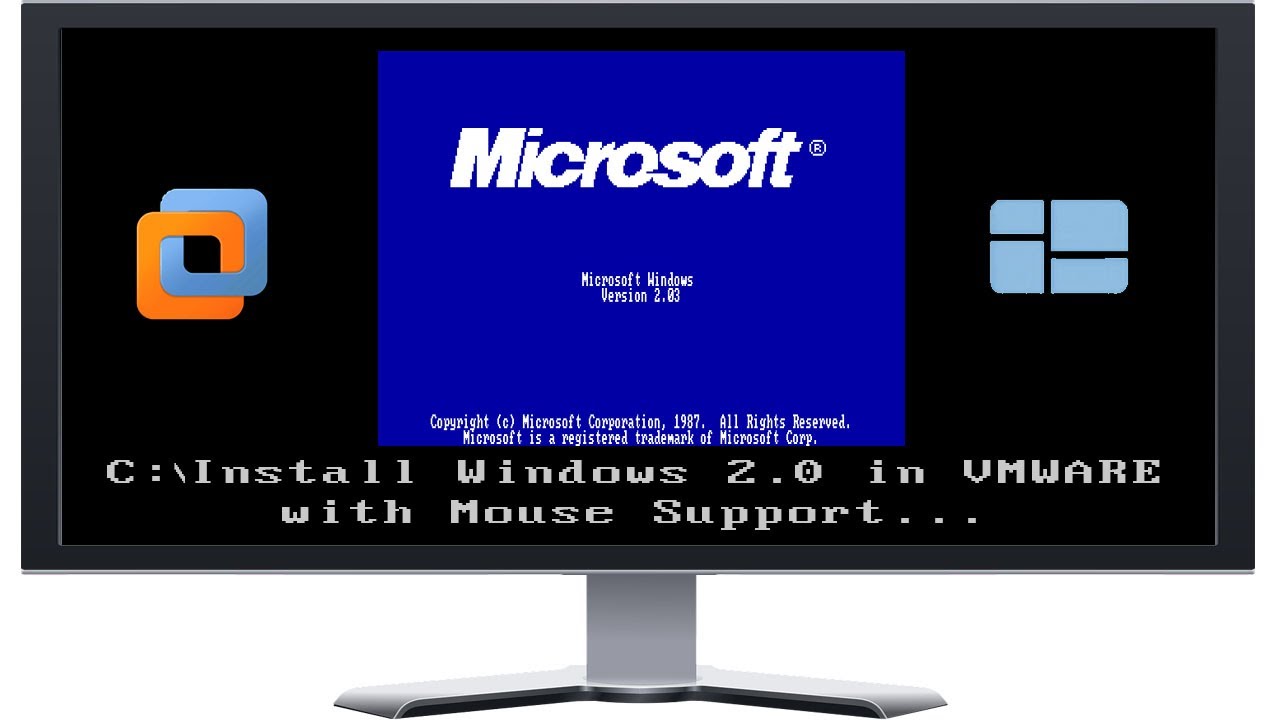 Installing Microsoft Windows 2.03 in VMware Workstation/Player - YouTube