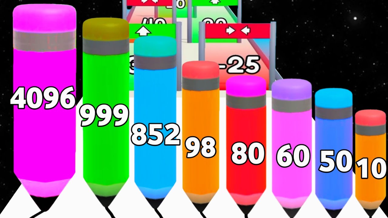 Long Pencil Run vs Toy Spring - ASMR Gameplay (Max Level, Math Game ...