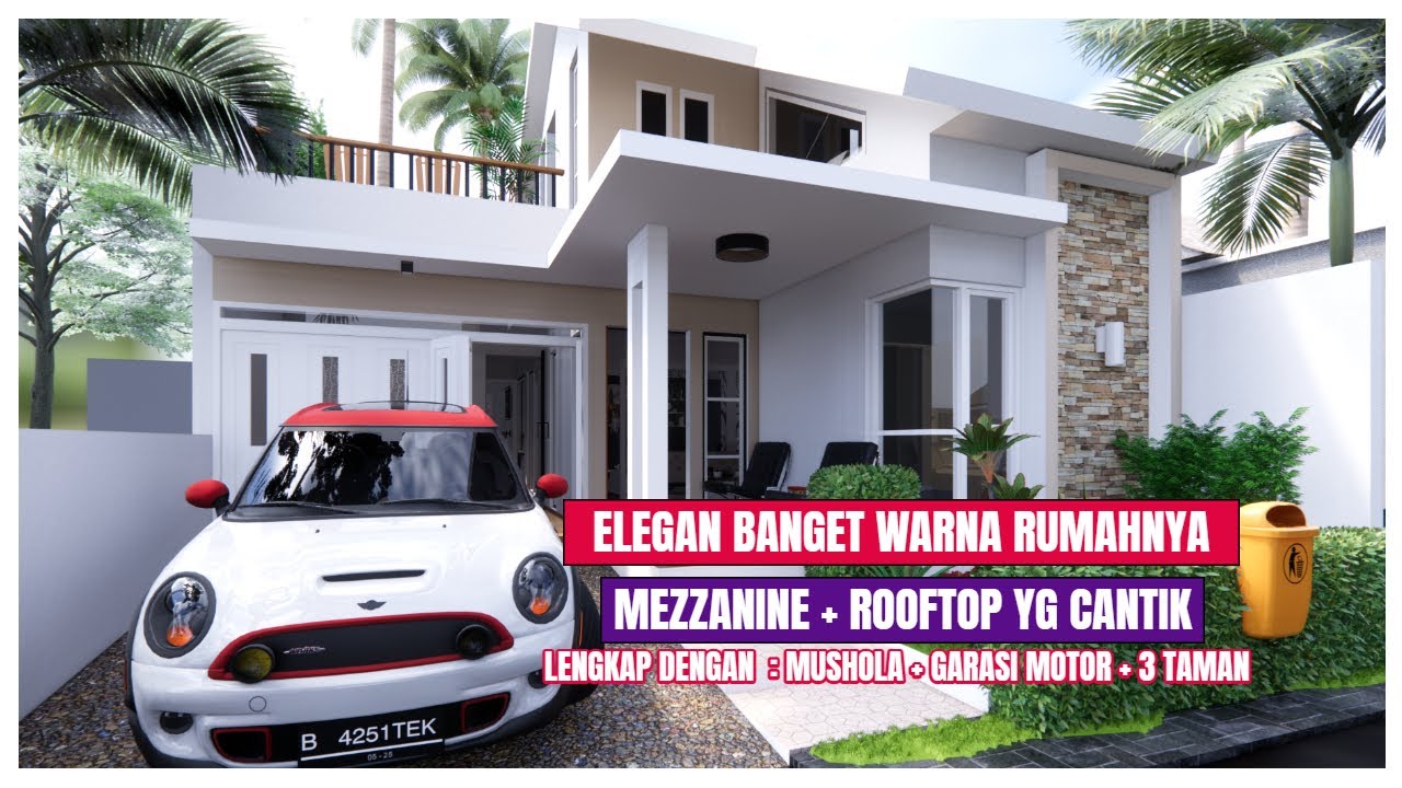 Elegan banget rumah 8x14 ini - Ada Mezzanine & Rooftop Jg - Dr luar kyk ...