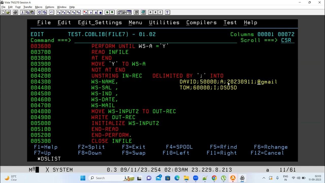 How to process a csv file in a Cobol program | All About Mainframes - YouTube