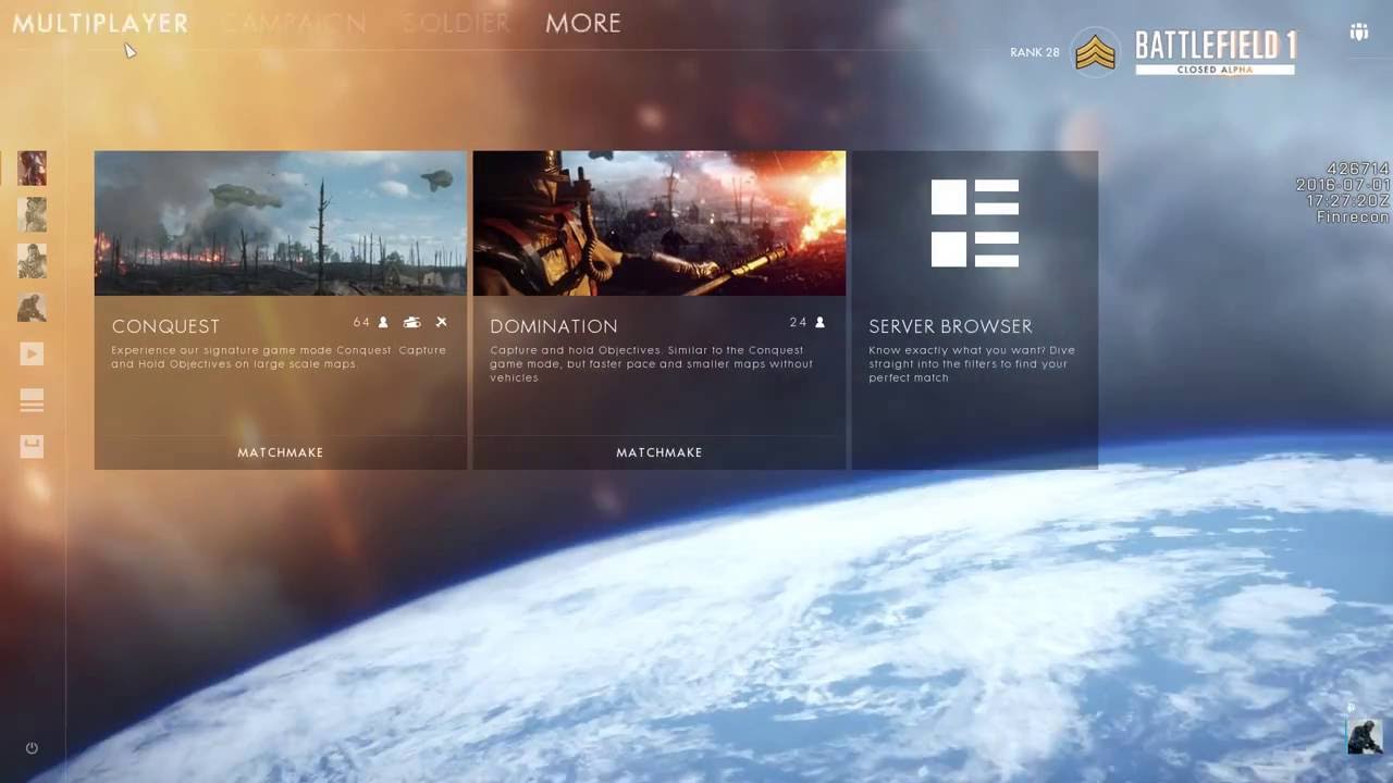 Battlefield 1 Closed Alpha All Menus and Settings! - YouTube