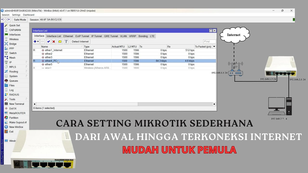 Tutorial Cara Setting / Konfigurasi Sederhana Mikrotik Dari Awal Hingga ...
