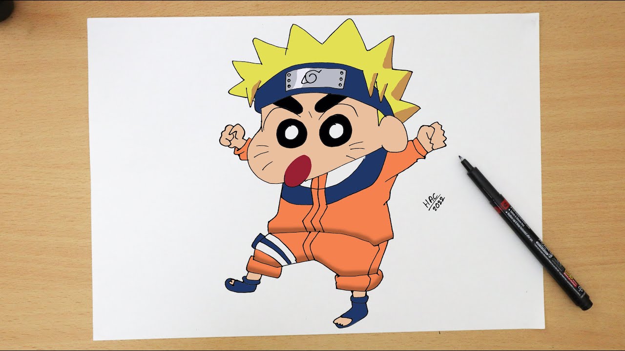 How to draw Shinchan in Naruto Style || Step by step - YouTube