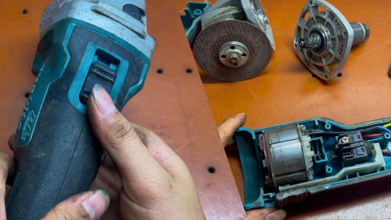 Repair the on/off switch of a handheld cutter when it is stuck - YouTube