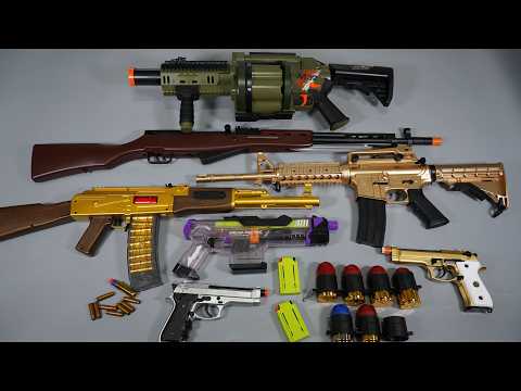 Shell ejecting AK47 and SKS ToyGuns Airsoft M32MGL Nerf Gun POV Reload Realistic Toy Guns Collection