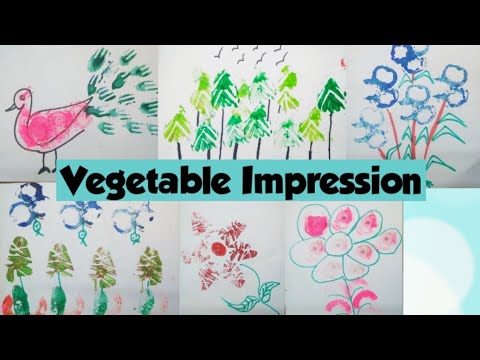 How to do Vegetable Printing | Vegetable Printing Art | Easy Vegetable ...