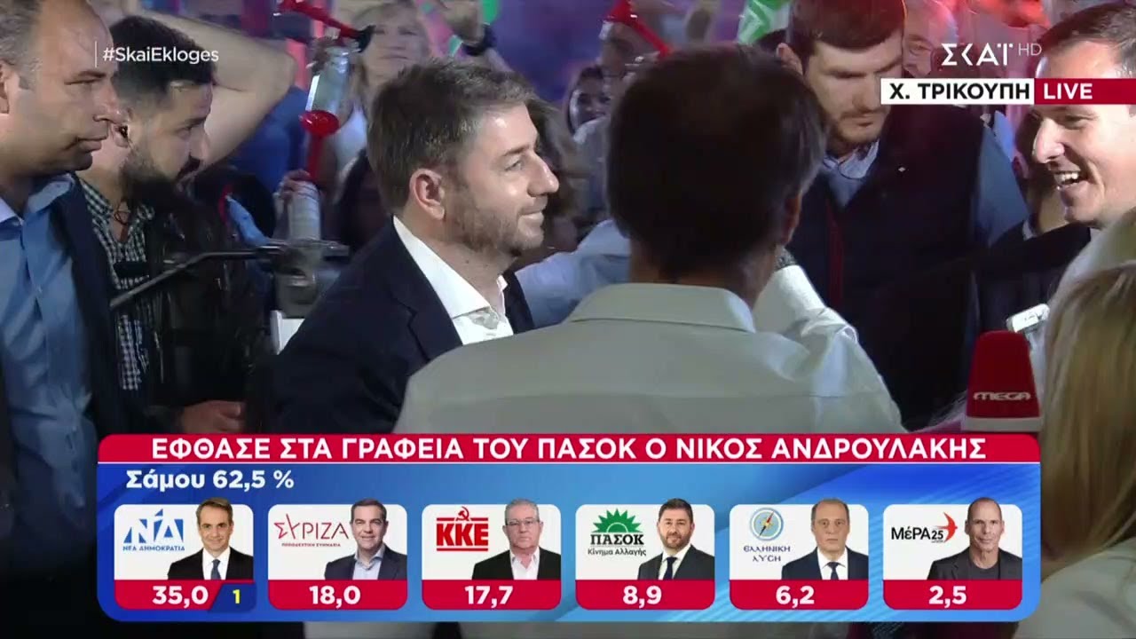 «Μεγάλη βραδιά για το ΠΑΣΟΚ», η πρώτη δήλωση Ανδρουλάκη | Εκλογές 2023 ...