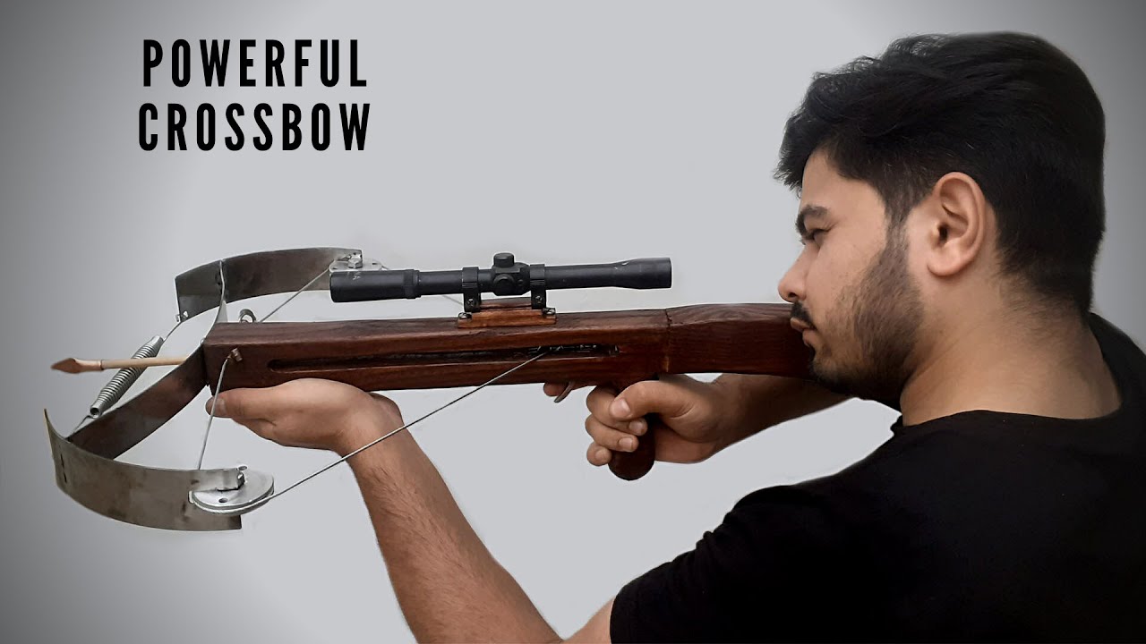 DIY crossbow|How to make a powerful crossbow with a simple method - YouTube