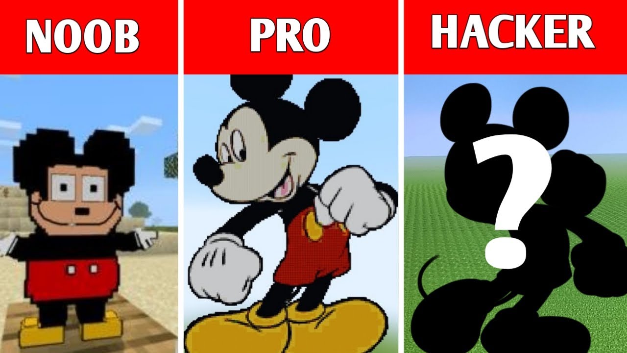 Mickey Mouse | Pixel Art In Minecraft #8 - YouTube