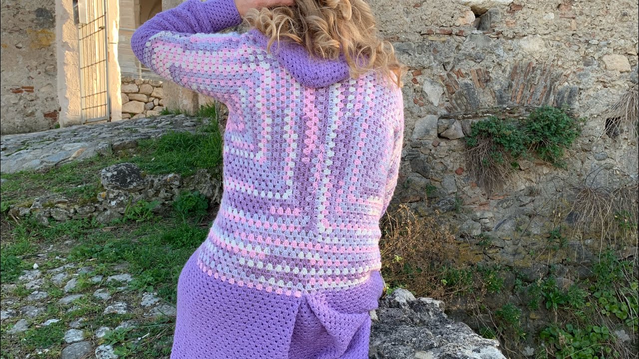 Cardigan cu glugă crosetat - YouTube
