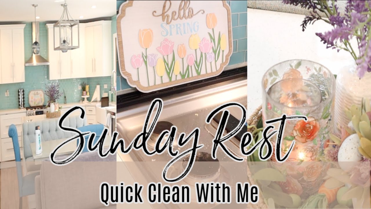 SUNDAY RESET | QUICK KITCHEN & LIVING ROOM CLEAN | I'M BACK! - YouTube