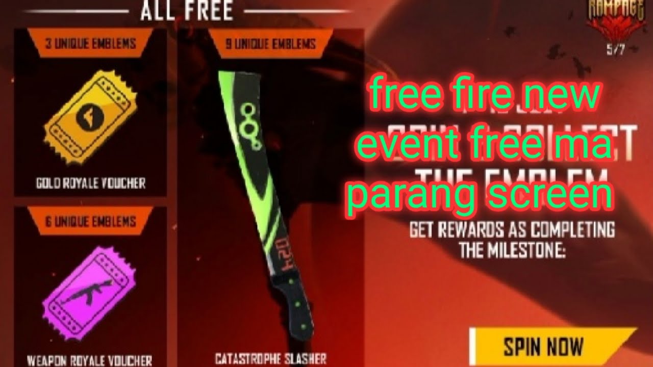 free fire new event complete an free parang screen - YouTube