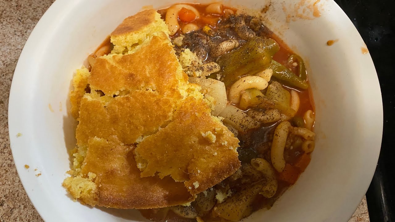 How to Cook Homemade Vegetable Soup with Cornbread - YouTube