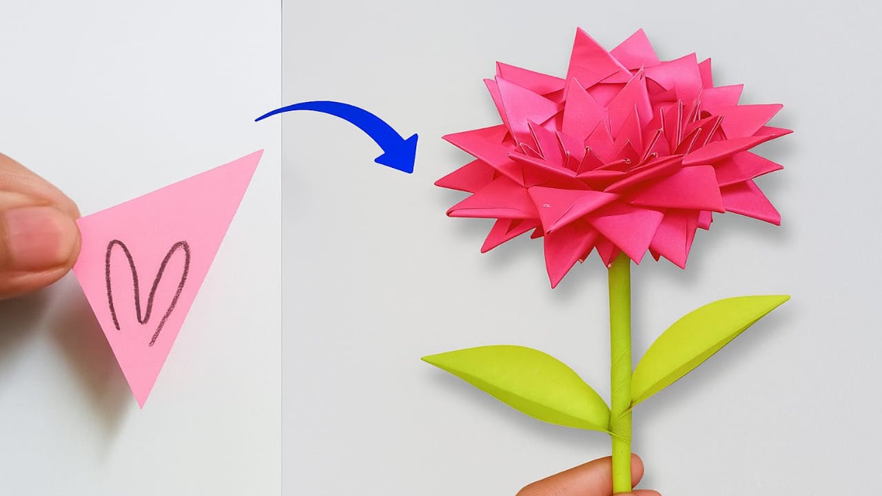 How to make paper flower for stage decoration - YouTube