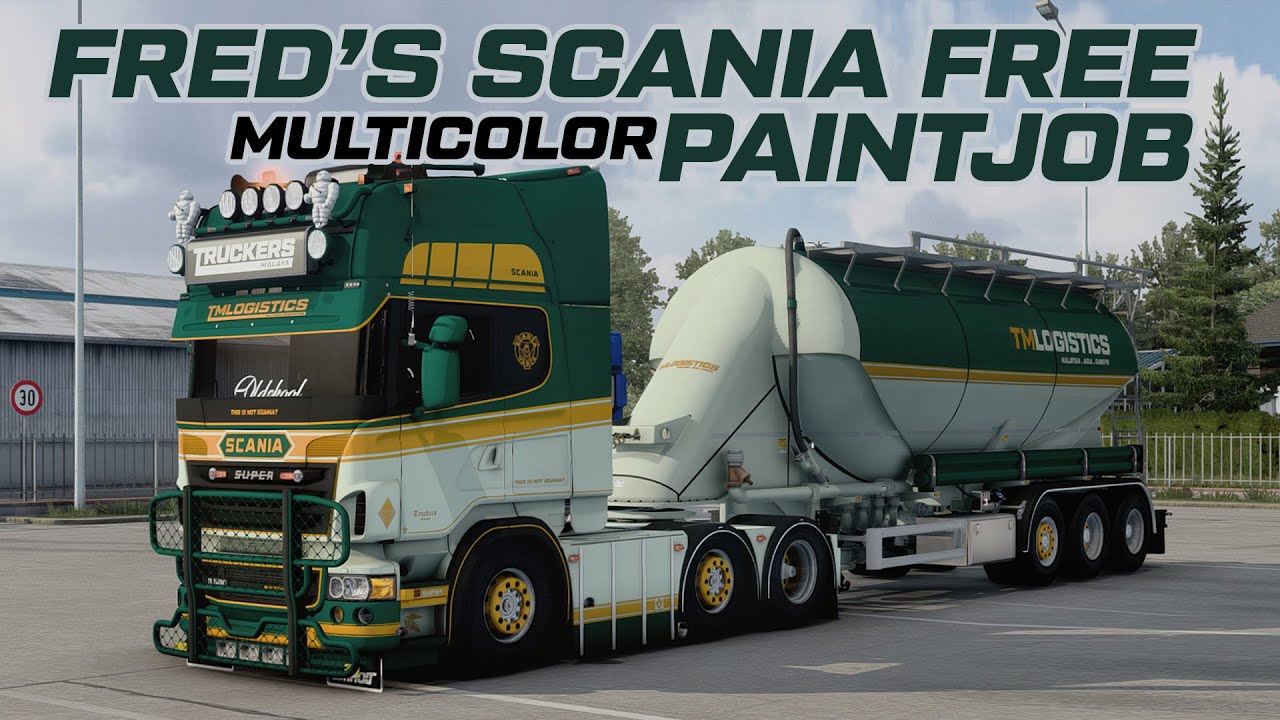 ETS2 Scania FRED FREE skin - TM Matte & Shiny Paint Job - YouTube