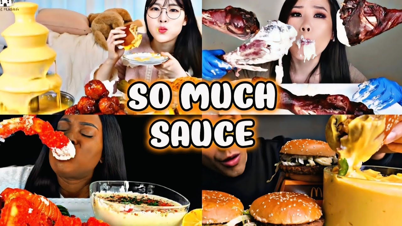 Mukbangers Drowning Their Food in Sauce | The Sauciest Mukbang Ever ...