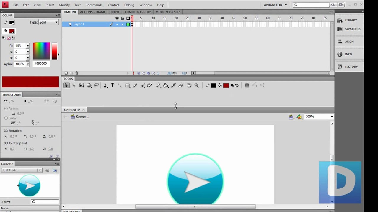 Flash Tutorial 4 - Play and Replay Buttons - YouTube