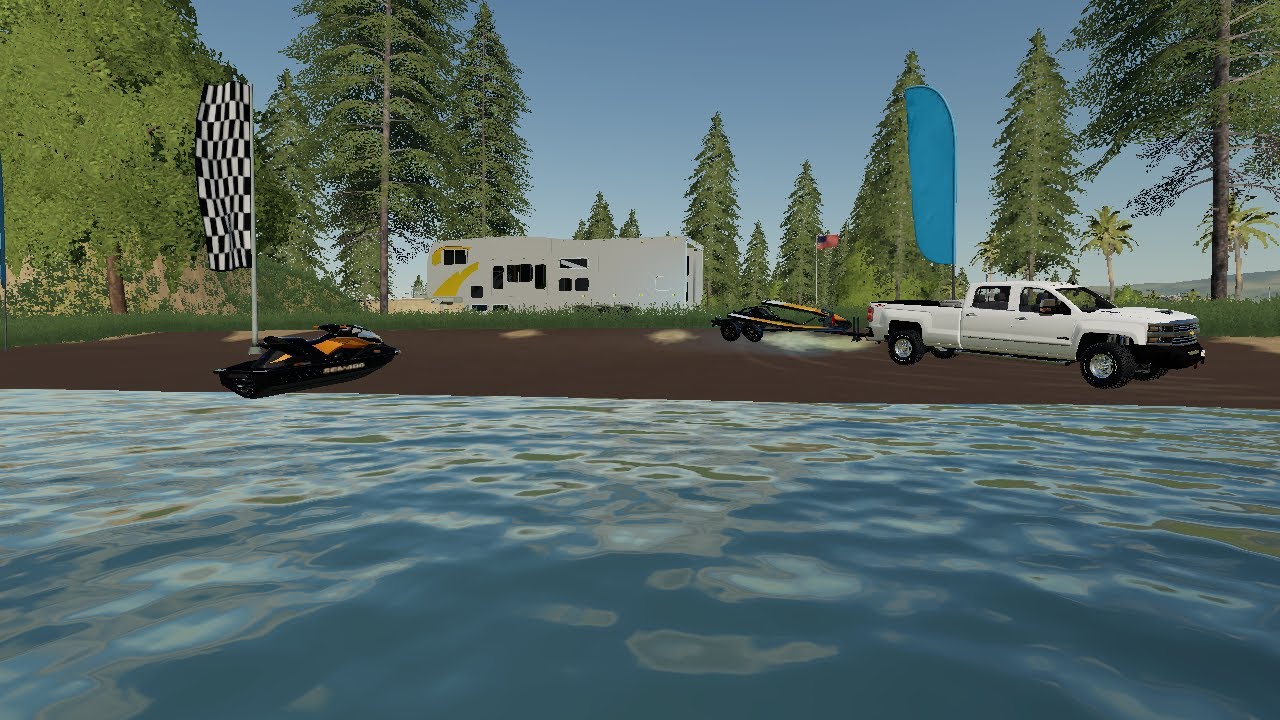 farming simulator 19 landscaping series ep 4 boating and camping ...