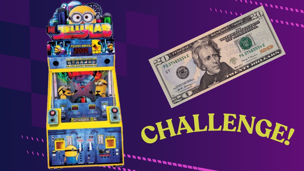 $20 Challenge on the Minions Coin Pusher! - YouTube
