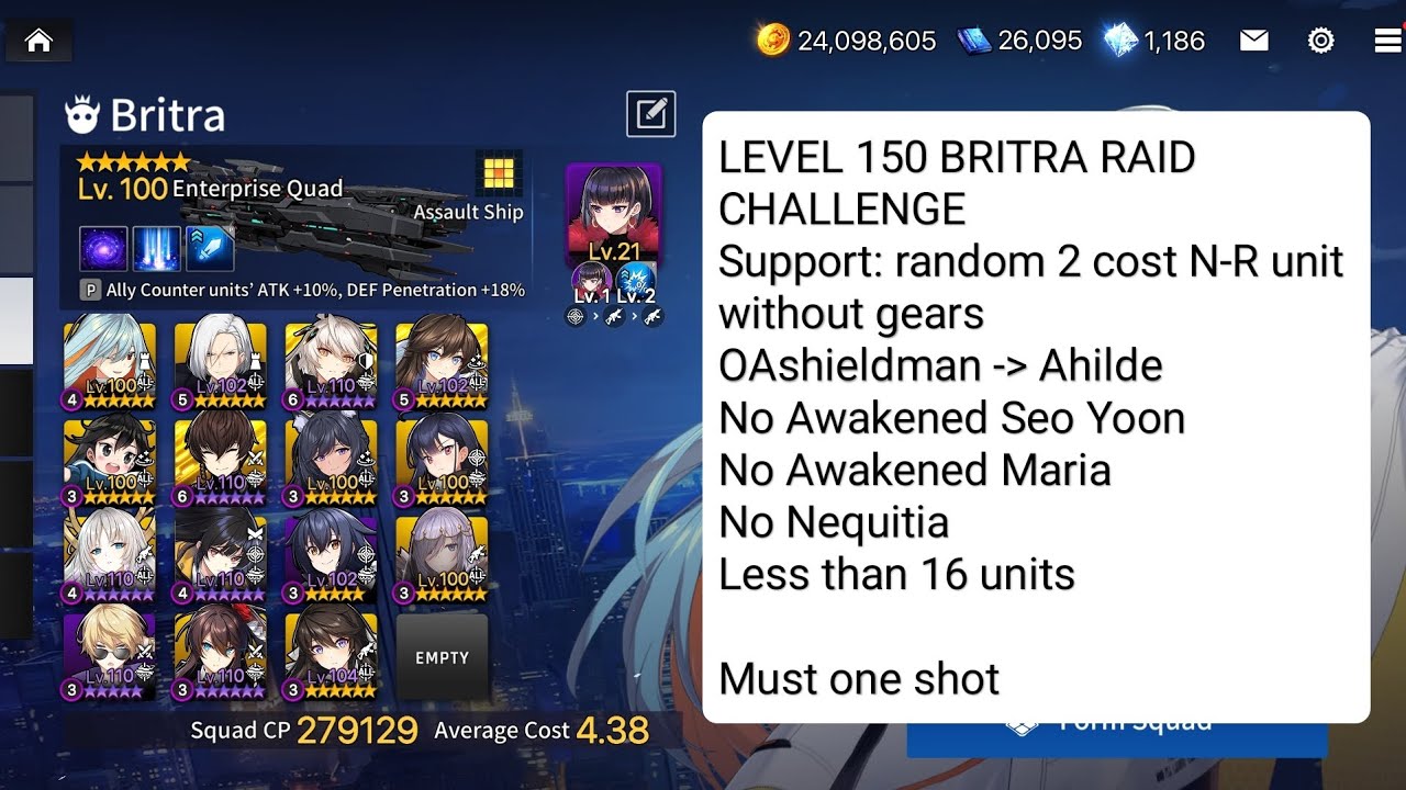 One shot level 150 Britra without Nequitia, Awk Seo Yoon, Awk Maria, OA ...