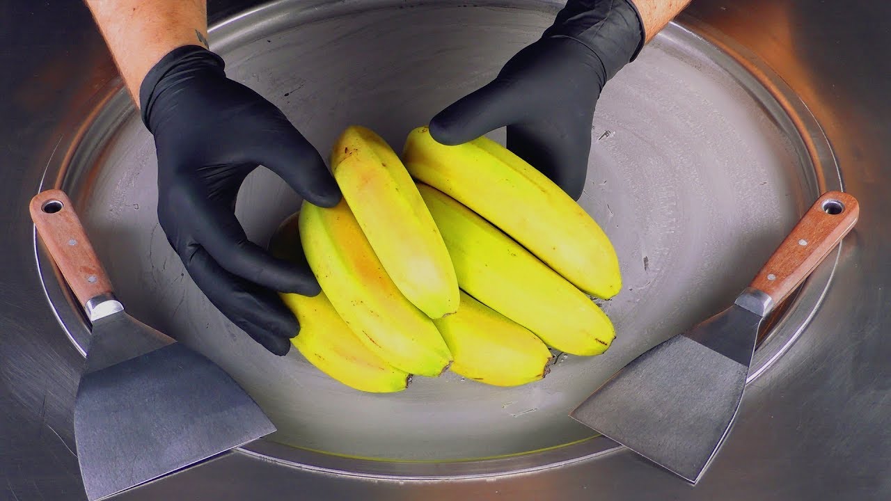 Asmr Banana Ice Cream Rolls How To Make Oddly Satisfying Rolled Ice
