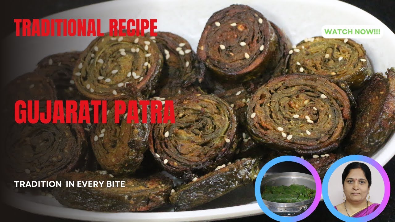 Patra Recipe | Gujarati Arbi Leaves Rolls | Steamed & Fried Patra | VS ...