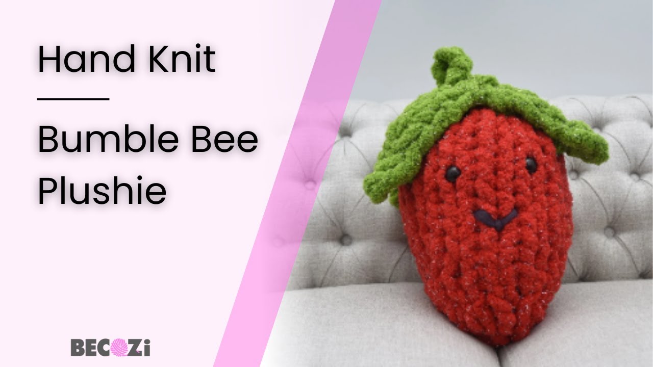 HAND KNIT A GIANT STRAWBERRY - YouTube