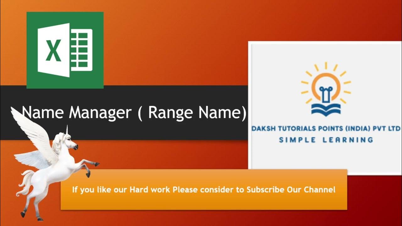 MS Excel - Name Manager , How to define Name to a Range | Chapter 34 - YouTube