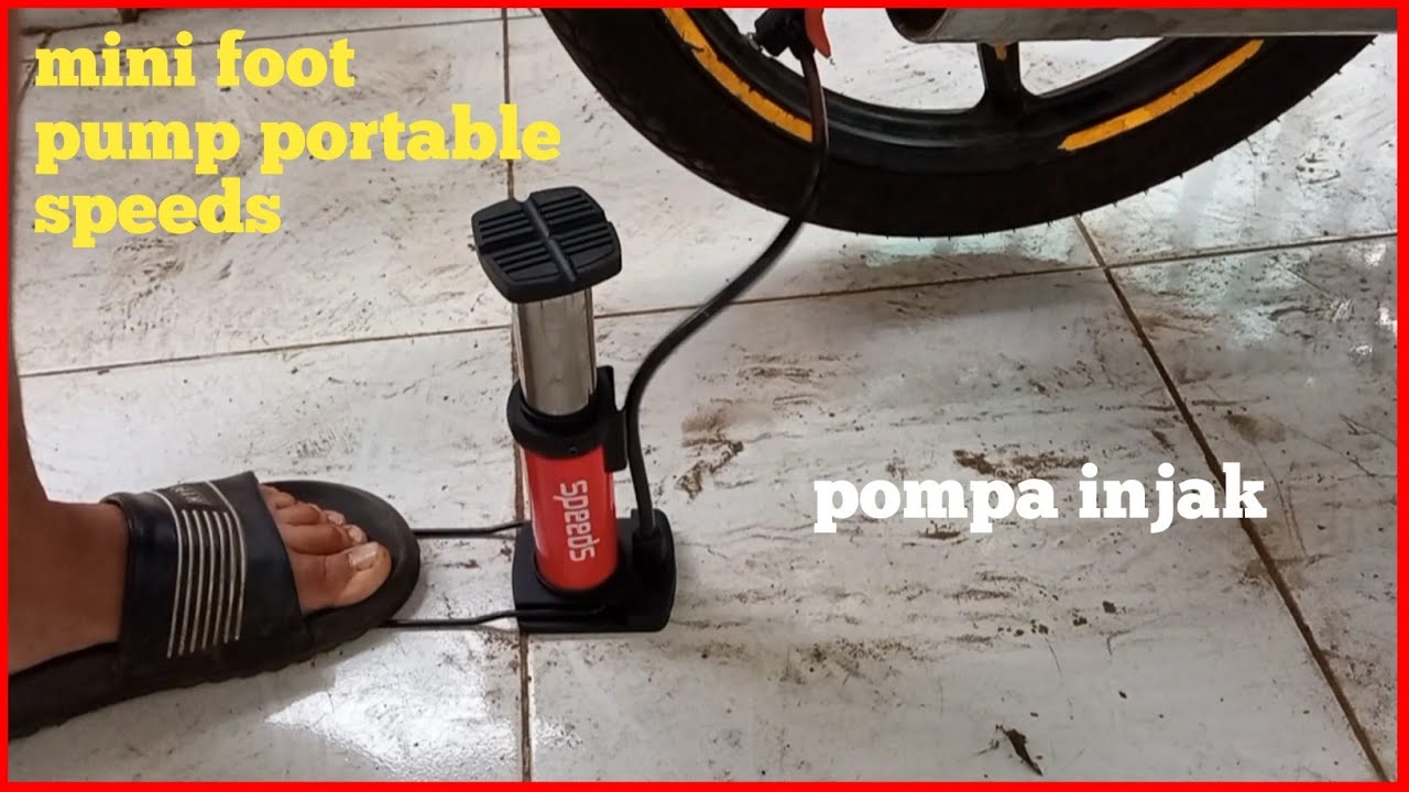 Review dan cara menggunakan mini foot pump portable atau pompa injak untuk sepeda dan motor ...