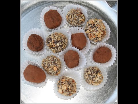 Trufas de chocolate y praliné. Truffes de Chambéry