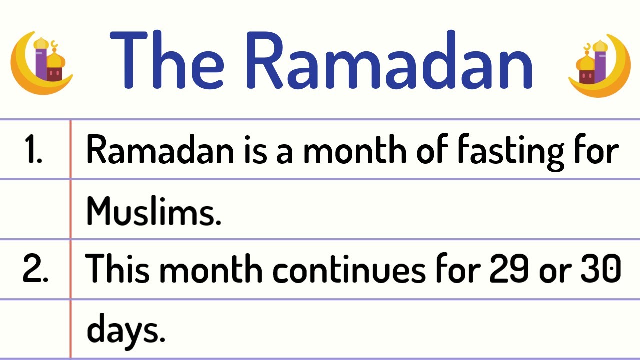 Ramadan Essay 10 Lines || Ramadan Essay in English - YouTube