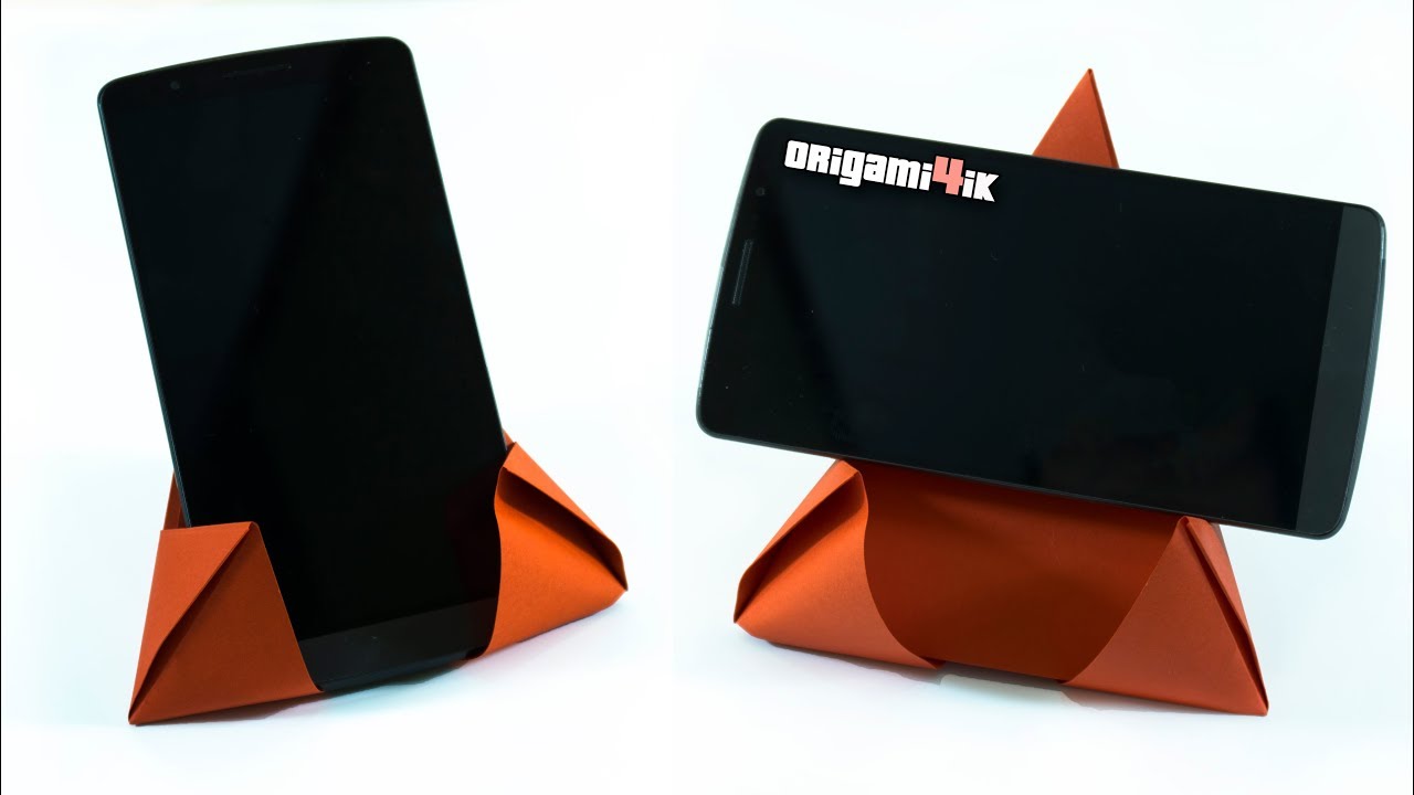 How To Make Paper Mobile Stand | Origami Smartphone stand - YouTube