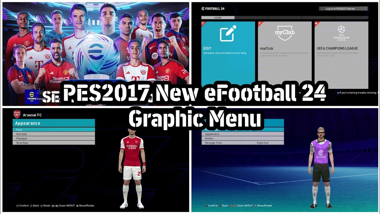 PES2017 New eFootball 24 Season 1 Graphic menu | SAS MODS - YouTube
