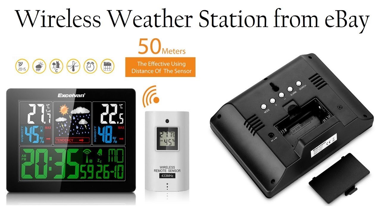 Excelvan wireless weather station indoor outdoor - YouTube