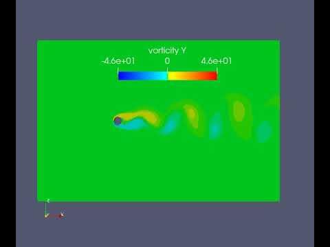 simulation of eternal flow through a cylinder with Paraview - YouTube