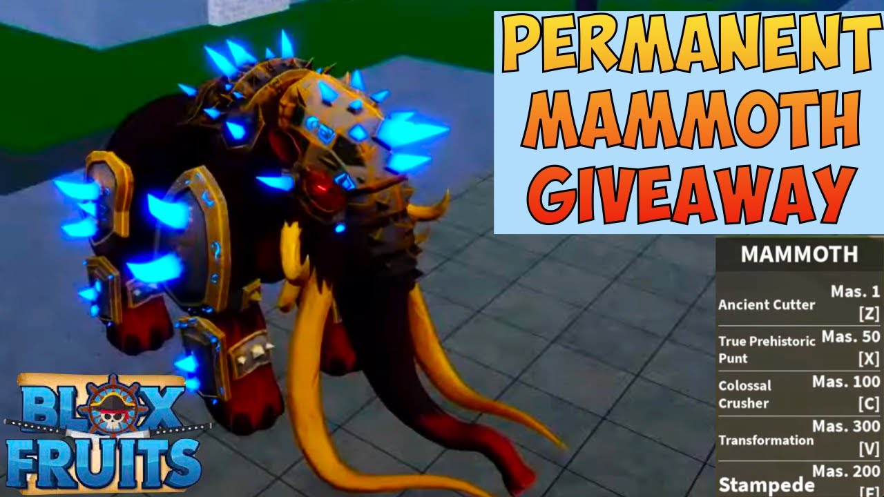 Bloxfruit Update 20 - PERM MAMMOTH FRUIT GIVEAWAY + SHOWCASE - YouTube